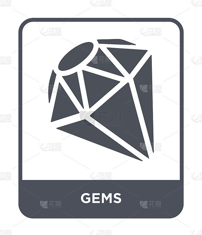 gems icon vector on white background, gems trendy