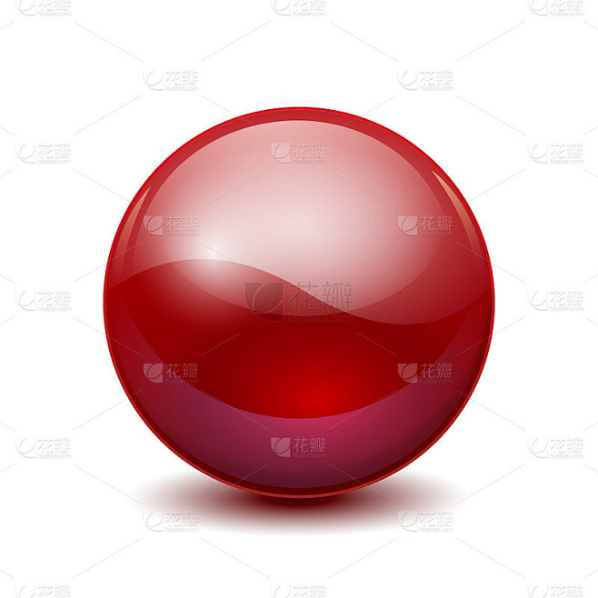 Red 3D crystal magic sphere. Glass transparent bal