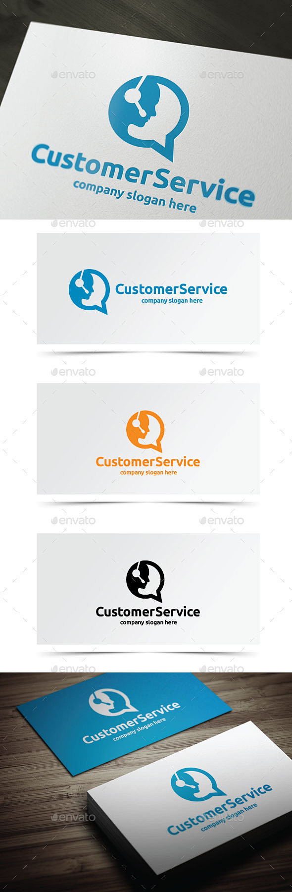 客户服务——人类标志模板Customer Service - Humans Logo Templates电话、呼叫中心、聊天、交流、通信、电脑 ...
