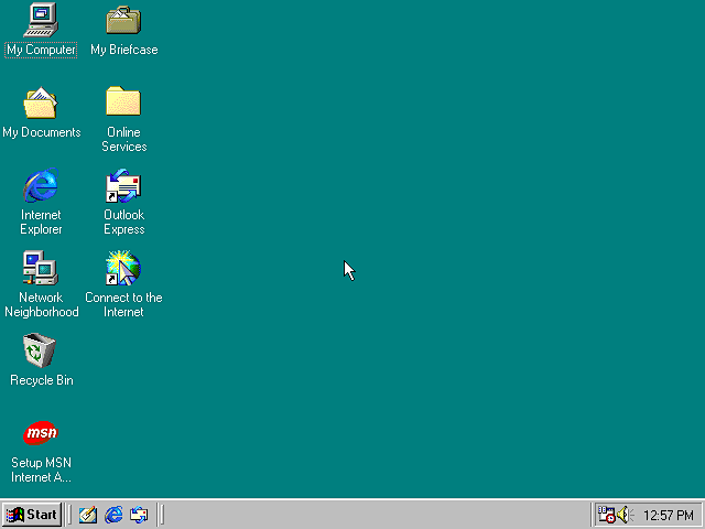 Windows 98 SE中的空桌面