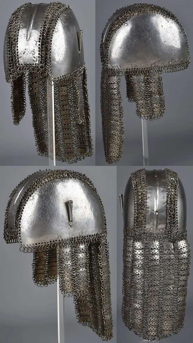 Indian mail and plate helmet, 17th to 18th century.-花瓣网