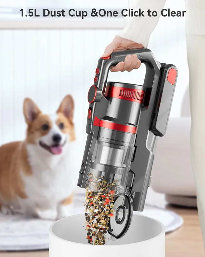 Cordless Vacuum Cleaner, 40KPA/500W Stick Vacuum, Max 60mins Runtime ...