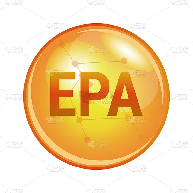 EPA -3脂肪酸胶囊。健康矢量图标。素材-花瓣网