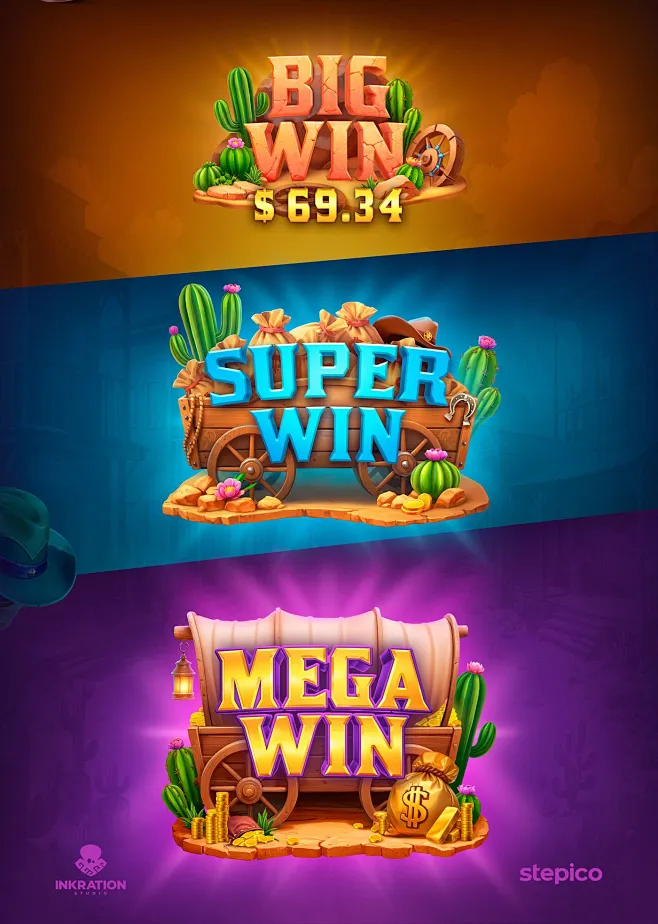 WILD WESTLAND | 老虎机游戏 - Inkration Studio-花瓣网