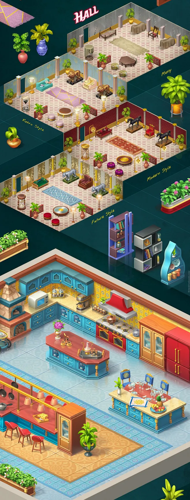 Royal Isometric Sprites and 3D Character – Match 3 Game, RetroStyle ...