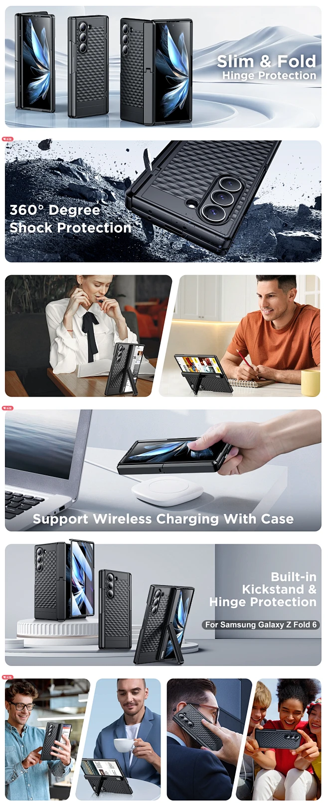 Amazon.com: SPIDERCASE Designed for Samsung Galaxy Z Fold 6 Case,Built ...