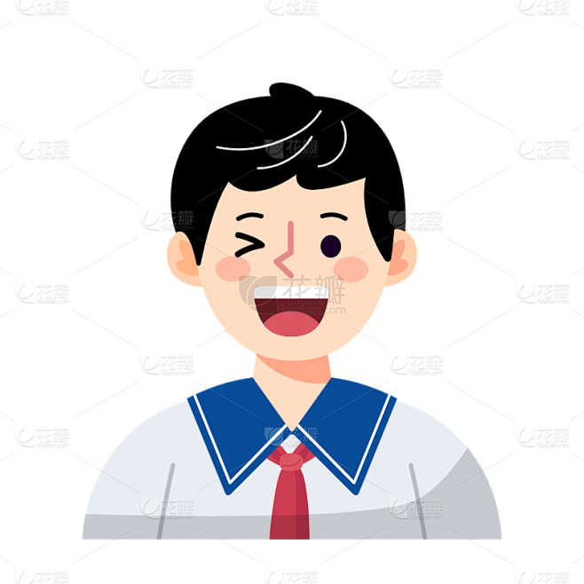 icon-人物头像元素-男学生