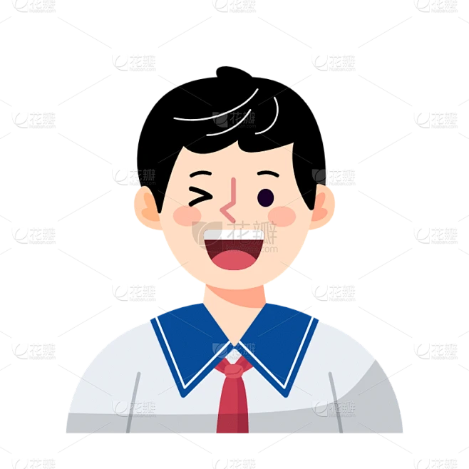 icon-人物头像元素-男学生素材-花瓣网