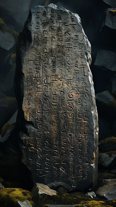 ancient language on a rock-花瓣网
