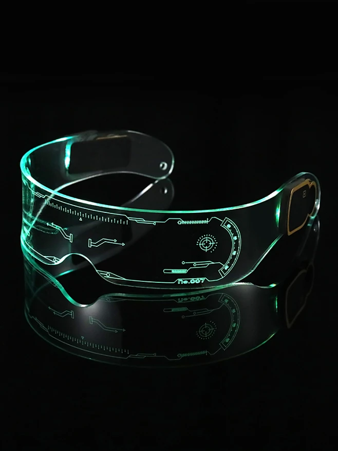 赛博朋克未来科技感眼镜拍照潮男女LED灯科幻发光墨镜高街蹦迪ins-tmall.com天猫-花瓣网