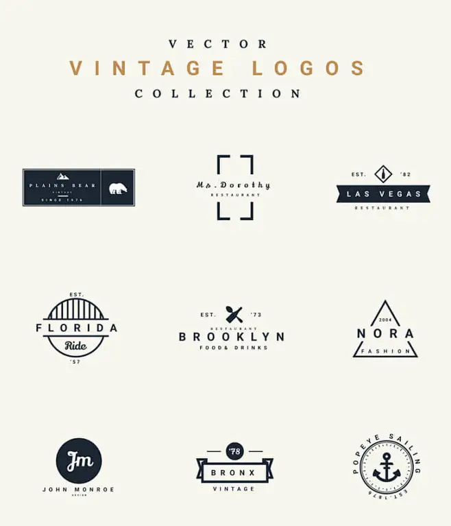 [米田/主动设计整理]vector-vintage-logos-graphberry图片_LOGO图片素材-花瓣网
