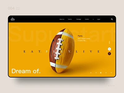 Ball Web 排版 球 简洁 网站 设计 黄色 黑色图片_4.11-4.17图片素材-花瓣网