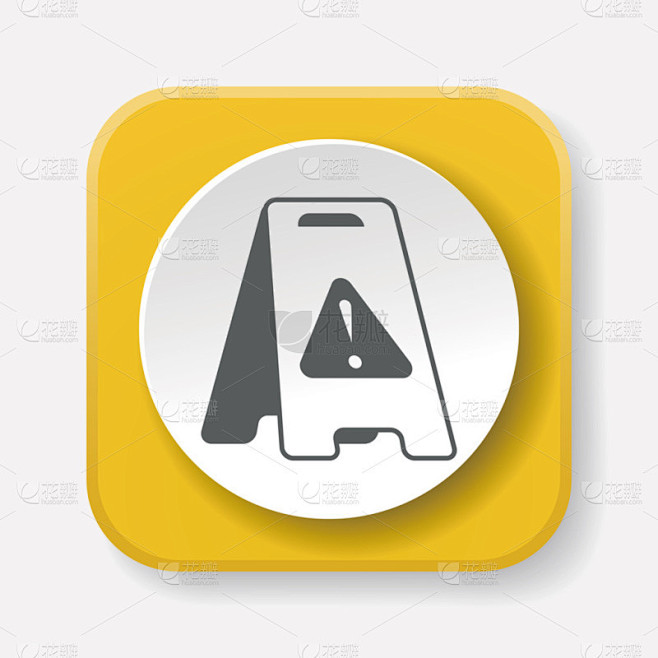 注意湿的地板图标矢量图