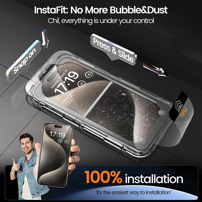 Amazon.com: MOHAVE 2+2 Pack for iPhone 15 Pro Max Screen Protector 6.7 ...