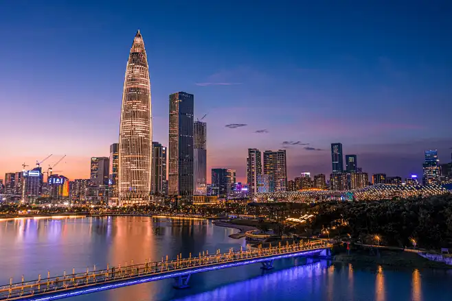 深圳湾落日-花瓣网