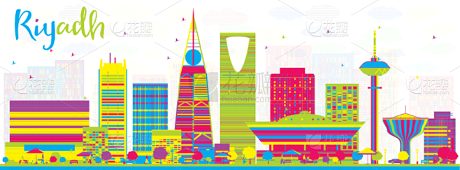 城市天际线,沙特阿拉伯,抽象,利雅得,旅途,商务,建筑,天空,都市风景,剪影