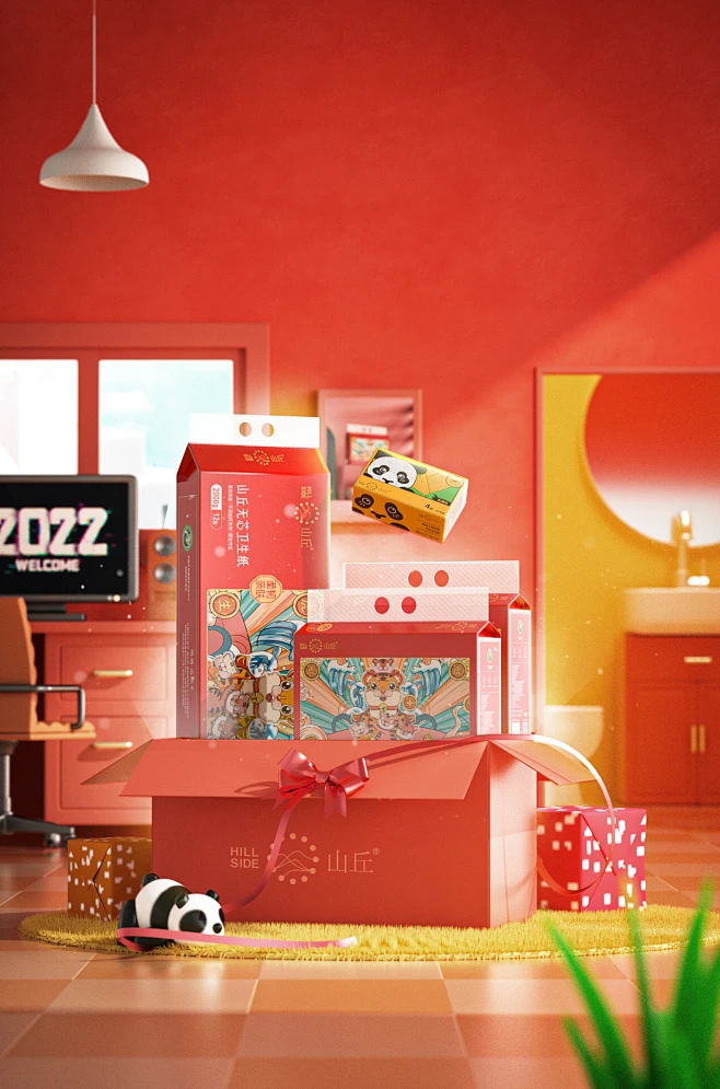 C4D 电商KV渲染练习-花瓣网