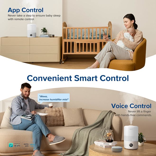 Amazon.com: LEVOIT Smart Cool Mist Top Fill Humidifiers for Bedroom ...