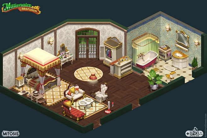 Isometric Interior Sprites - Millionaire Mansion (Homescapes ...