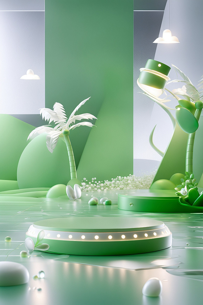 @山卡拉叔叔 电商展台海报C4D设计