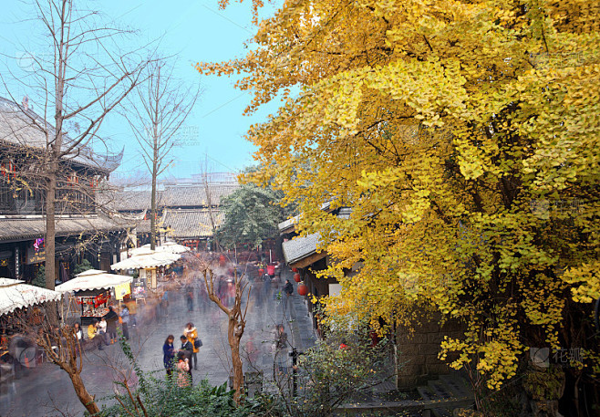 古代建筑的街道