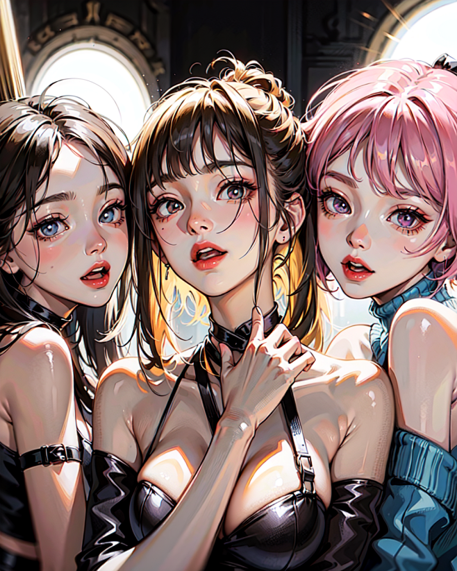 01670-3242441936-((ultra-detailed)),((illustration)),3girls,(fisheye lens), photography ...