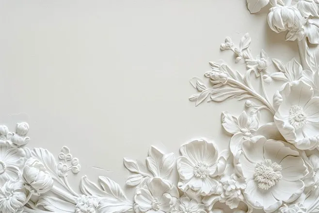 Download premium image of Bas-relief a floral frame sculpture texture ...