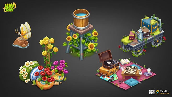 干草日-夏季农场道具套装-花瓣网