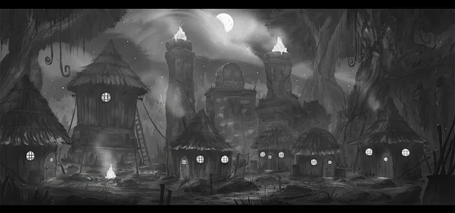 场景构图黑白构成画面构成黑白稿来自cgbook.cn (966)-花瓣网