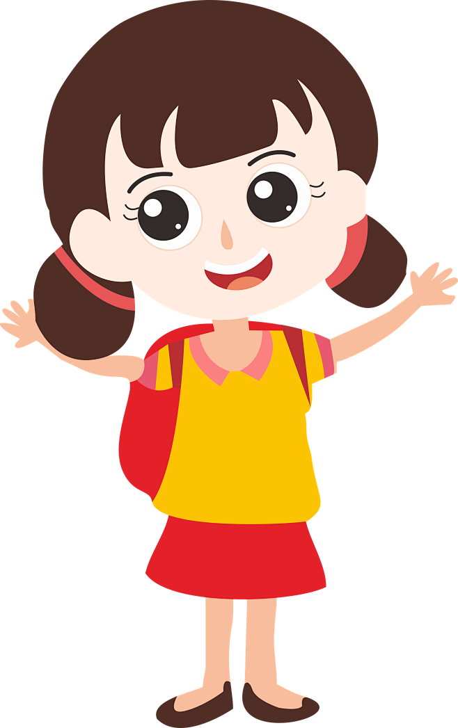 六一儿童节卡通小女孩元素