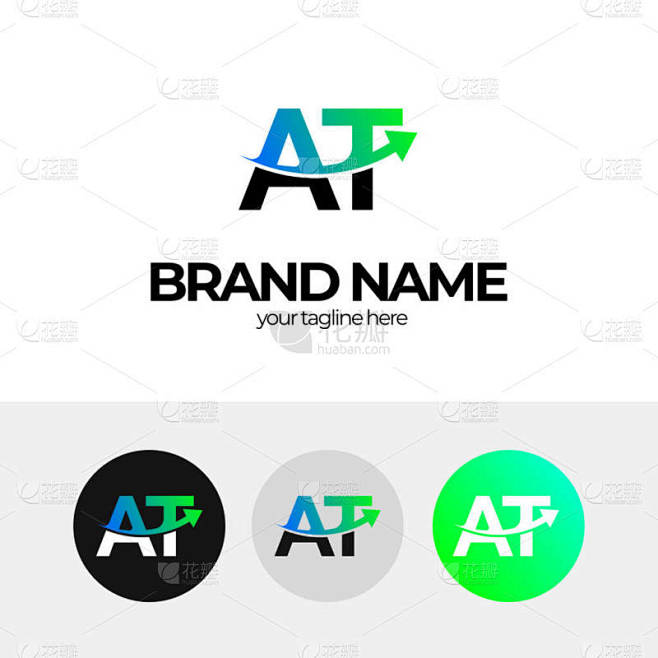 AT logo design for business, arrow, scale Up, Incr