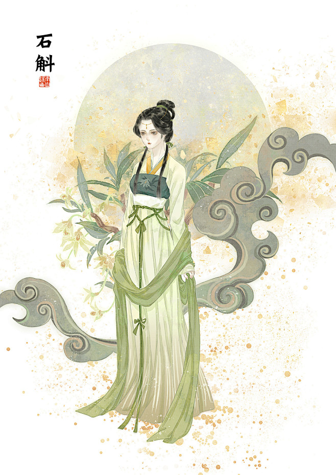 中草药拟人：石斛_南山归鱼__插画师作品_涂鸦王国gracg.com