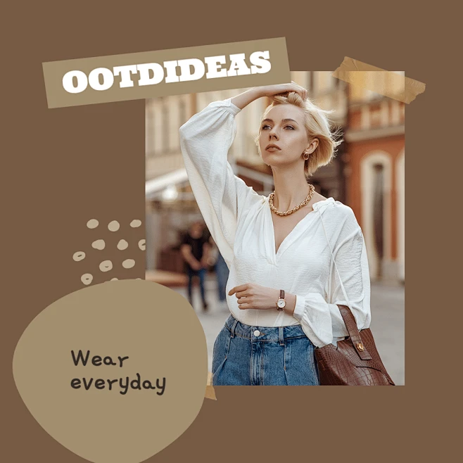 Simple Fashion Women's Outfit Display Instagram Post素材-花瓣网
