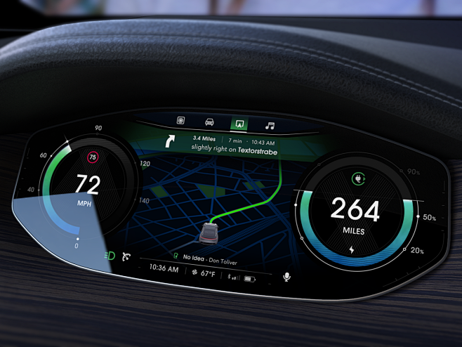 SF Motors HMI Design map navigation car interface autonomous car infot