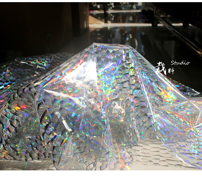 钻 创意钻石纹理镭射幻彩tpu设计师面料 高档diy女时装透明布料-淘宝网