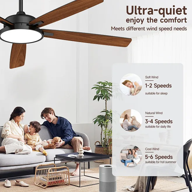 Amazon.com: Roomratv Ceiling Fans with Lights,62 Inch Smart Ceiling Fan ...