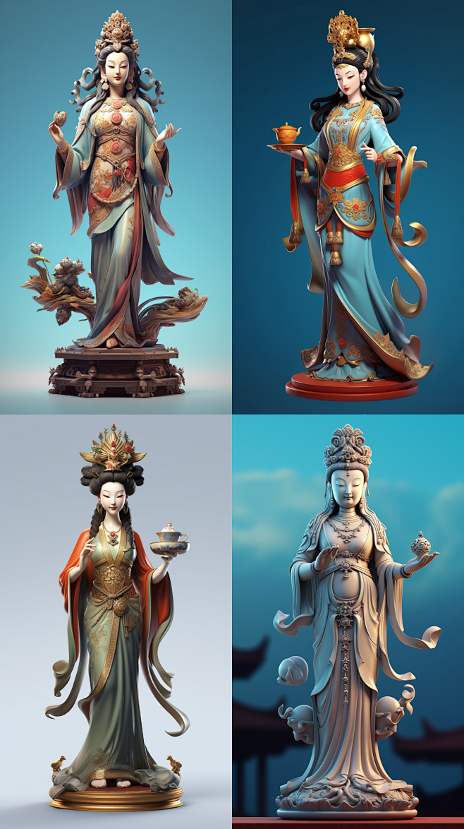 prompt full body shot，卡通观音，肥美，卡通,茶叶城,全身,现实阴影,V-Ray 相机,8K,高分辨率,高质量,高细节 ...