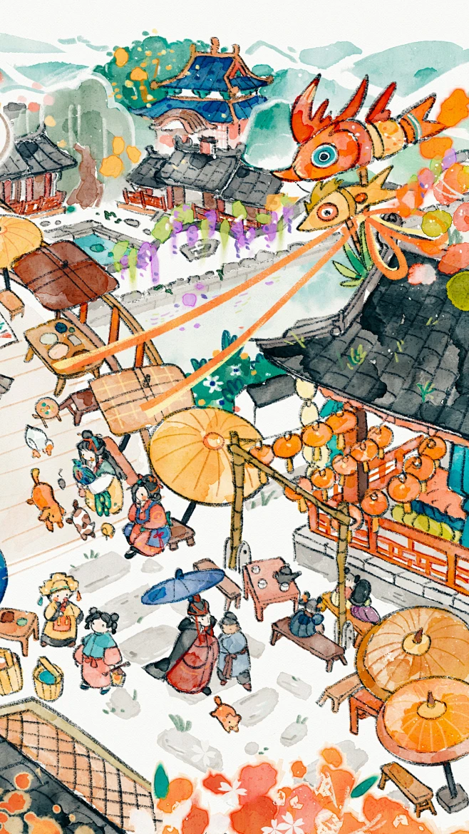 江南百景图 周年贺图_道道维__插画师作品_涂鸦王国gracg.com图片_Q图片素材-花瓣网