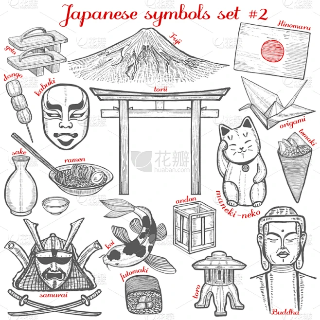 日文,动物手,高雅,日本武士,手工卷,传统,国内著名景点,寿司,贺卡,戏剧表演素材-花瓣网