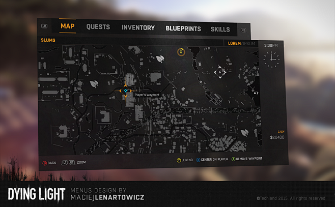 Dying Light UI Elements Design : Dying Light UI designs for Techland.