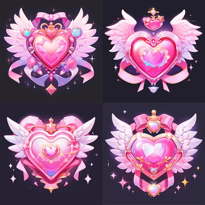 linshida_75090_a_pink_heart_shaped_logo_with_wings_in_the_style ...
