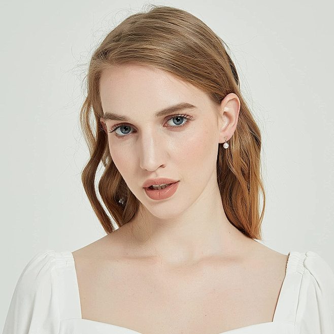 Birger Jarls 23 珍珠耳坠,18K 纯金 AAAA+ 淡水养殖 7mm-7.5mm 白珍珠耳环吊坠18k 金,适合多种场景佩戴, Pearl:7-7.5mm, 金银铜合金, 珍珠 ...