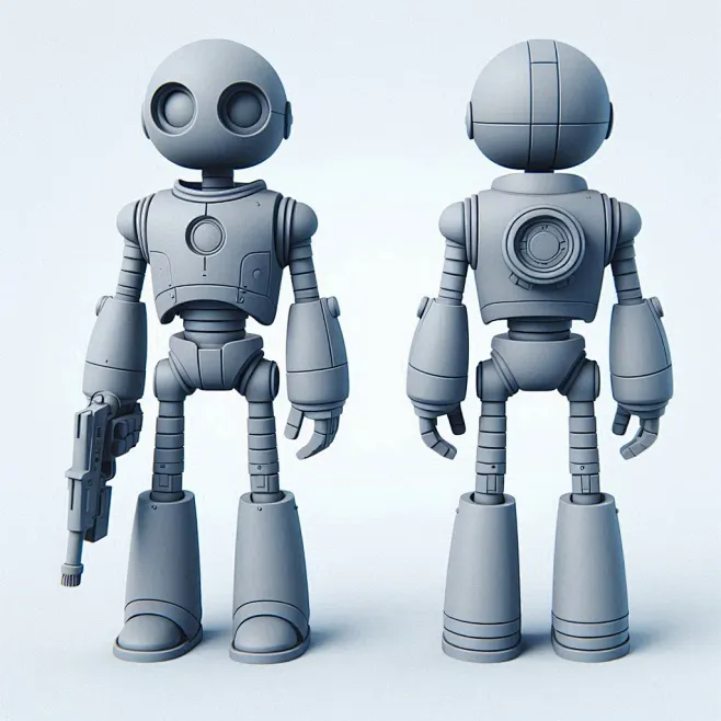 3d robot character-花瓣网
