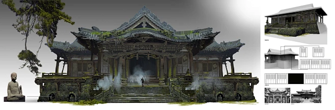 Black Myth: Wukong/黑神话：悟空, 朱玮玮/Weiwei Zhu : 2019.06 观音禅院大殿-花瓣网