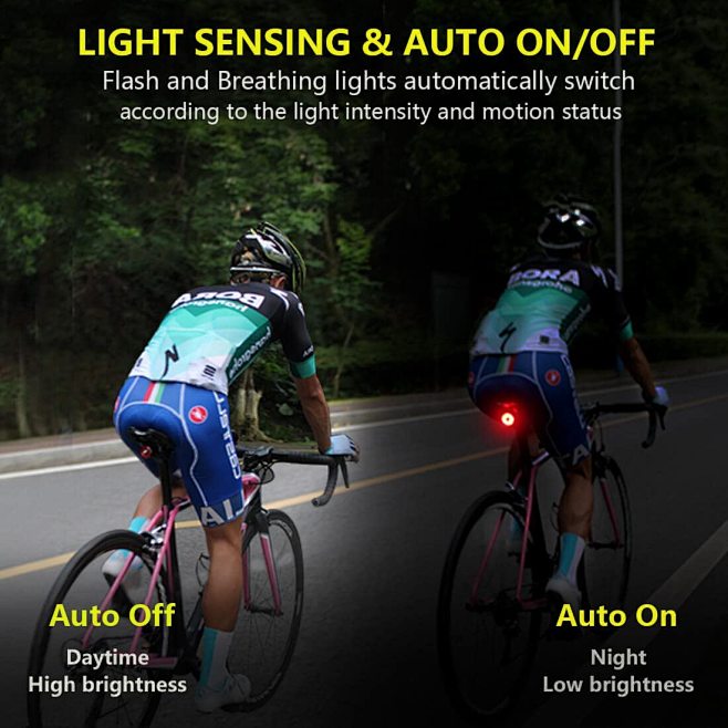Amazon.com : Padonow Smart Bike Tail Light: Auto On/Off Rear Bicycle ...