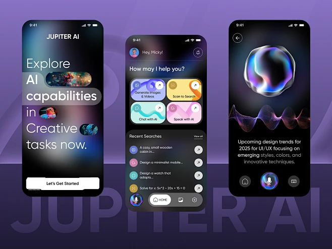 Jupiter - AI Chatbot App by MQoS UI/UX for MultiQoS on Dribbble-花瓣网