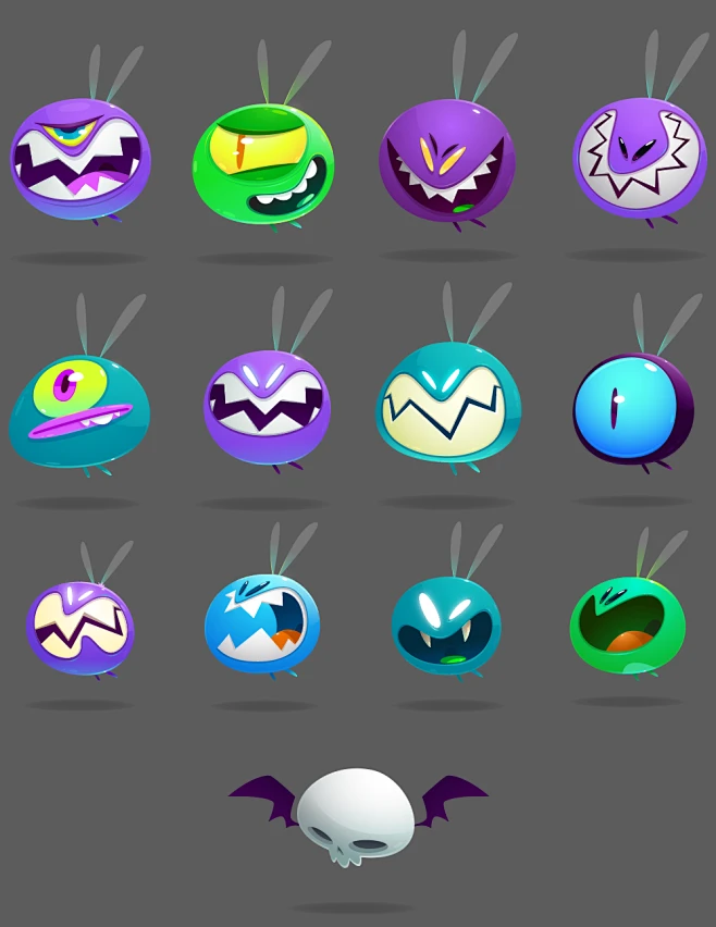 Alien Monster Bugs : 2D Game Assets mikemac2d.selz.com-花瓣网