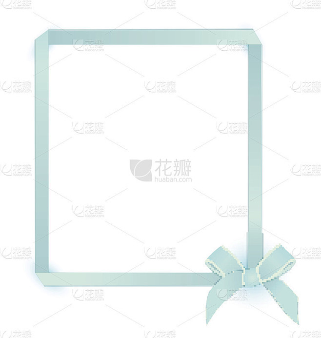 Ribbon blue bow frame vector