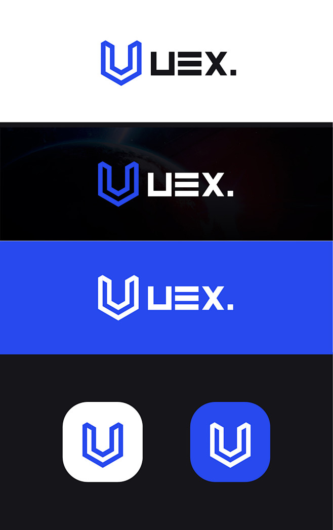 U logo设计 科技蓝