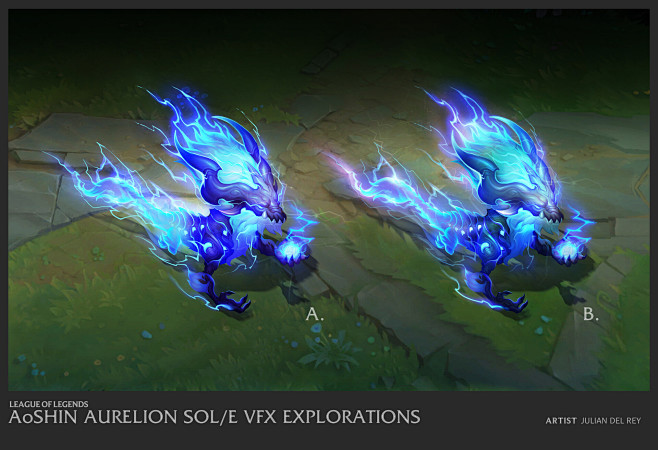Aoshin Aurelion Sol vfxs lightning explorations ©Riot Games-花瓣网